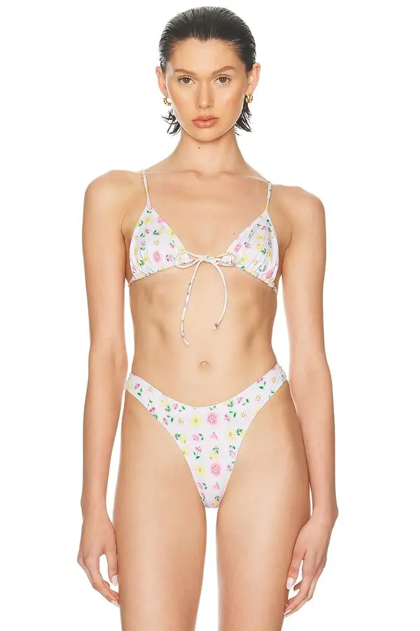 Heavy Manners Triangle Front Tie Bikini Top - You & Me By Penny & The Quarters