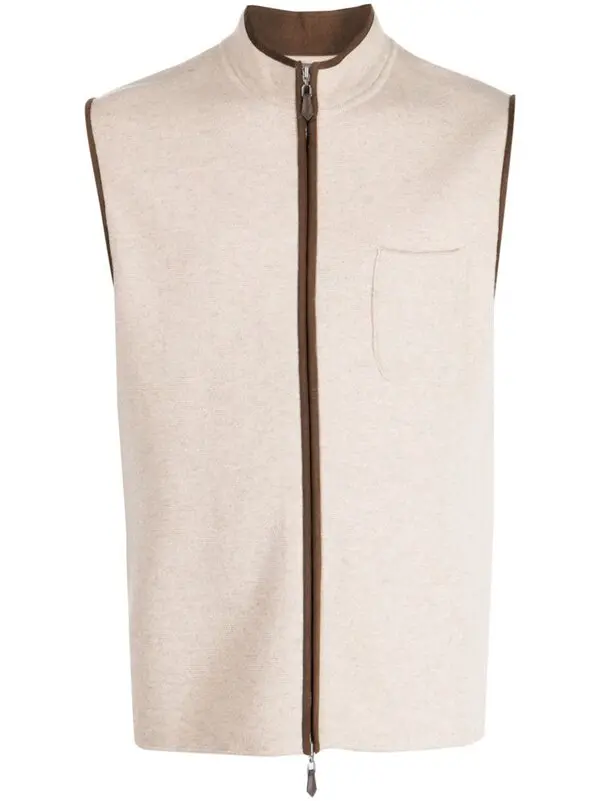 N.peal Zip-up Knitted Vest