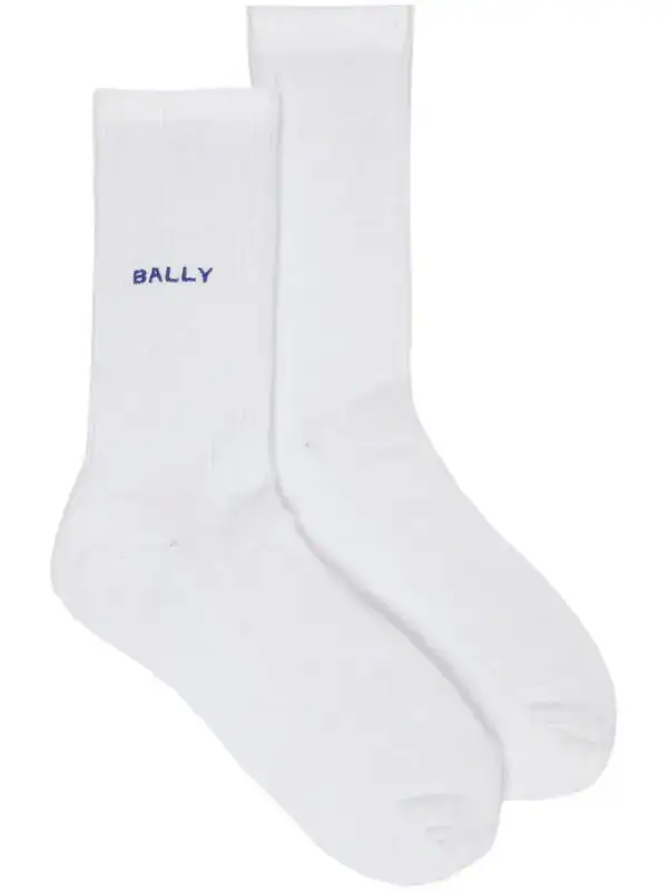 Bally Logo-embroidered Socks - White | Editorialist
