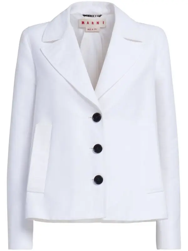Marni Single-breasted Cotton Blazer - White