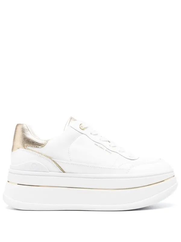 Michael Kors Hayes Leather Platform Sneakers - White
