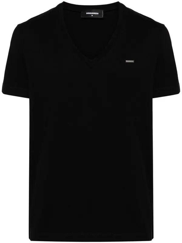 Dsquared2 Logo-plaque Cotton T-shirt - Black