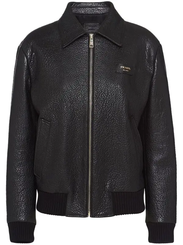 Prada Crocodile-embossed Leather Jacket