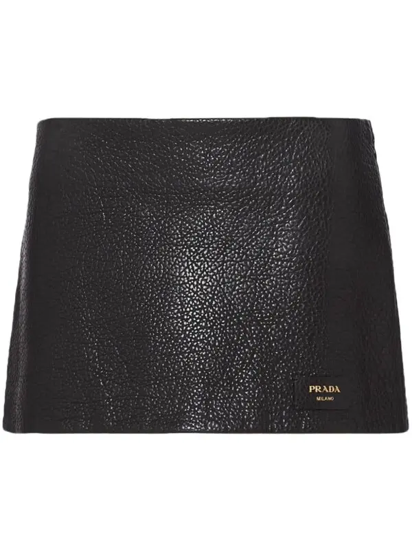 Prada Nappa-leather Miniskirt - Black