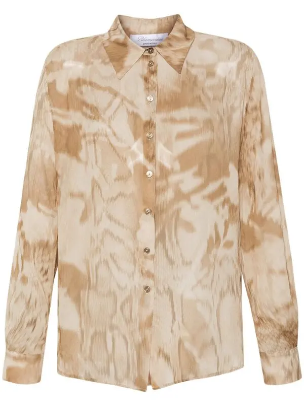 Blumarine Graphic Print Shirt - Brown