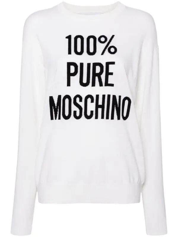 Moschino Slogan Intarsia-knit Jumper
