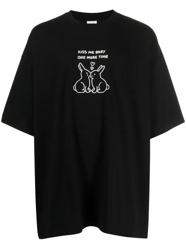 Vetements Slogan-Print Cotton T-Shirt In Black - 48% Off 