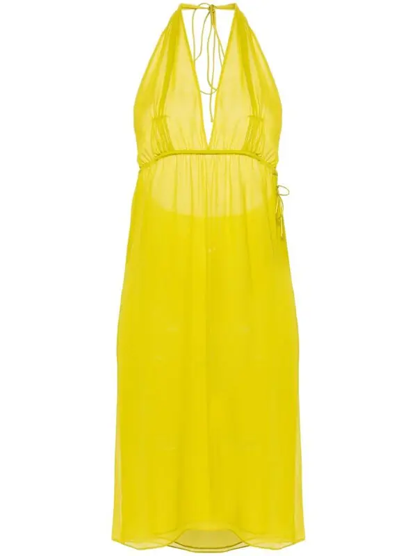 Christopher Esber Halterneck Silk Midi Dress