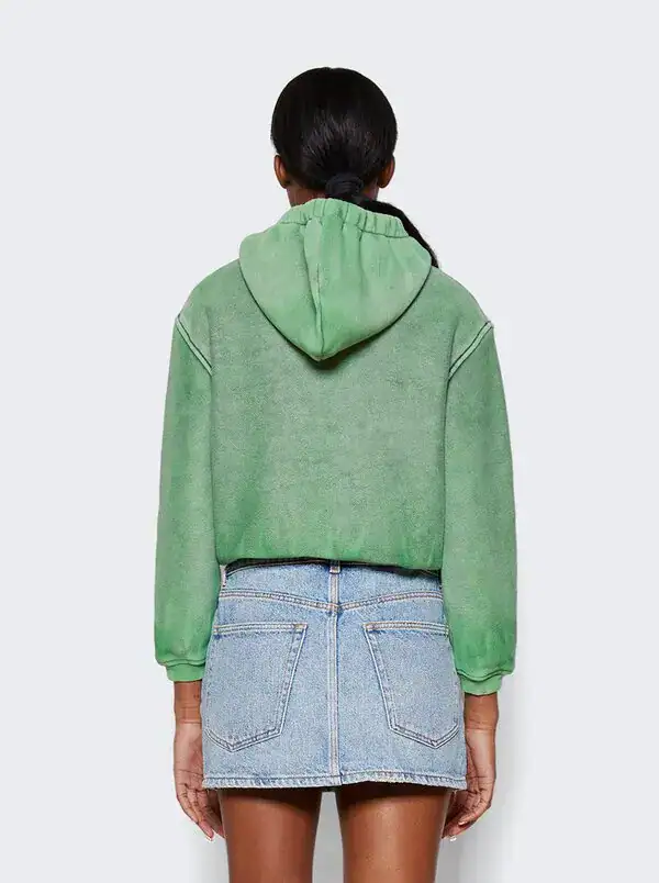 Alexander Wang Zip Up Hoodie With Apple Logo - Acid Fern 