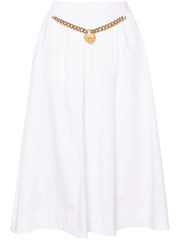 Moschino Heart-charm Midi Skirt - White