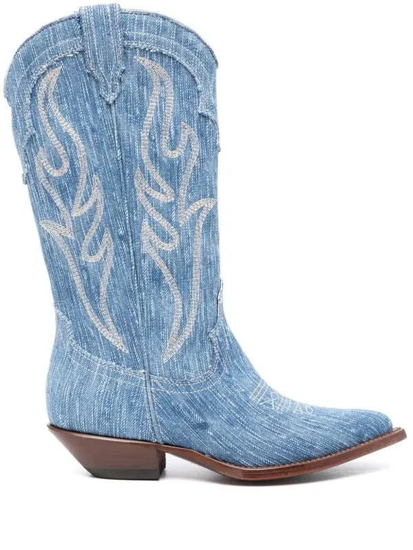 SONORA Santa Fe 35mm Denim Boots - Blue