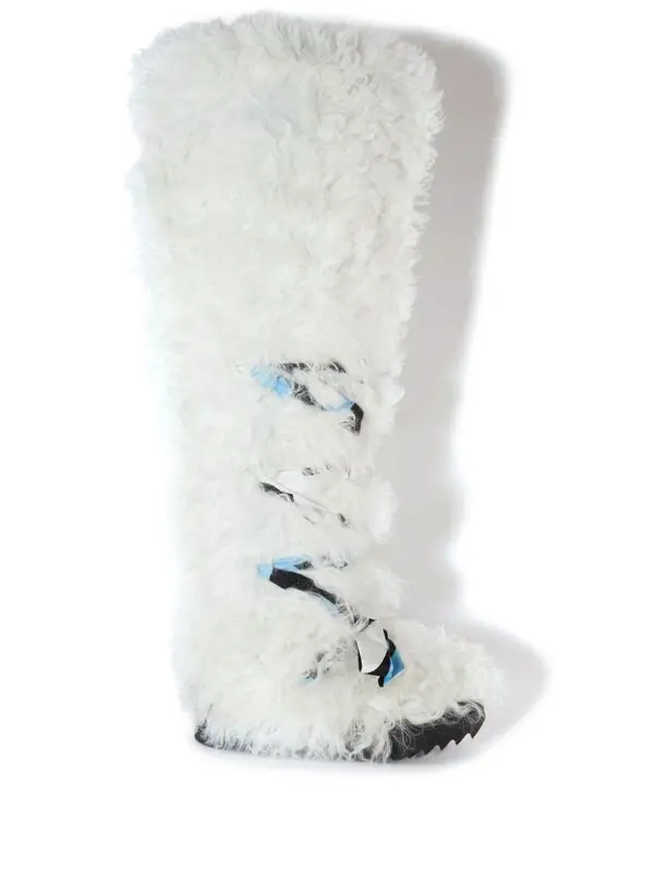 Emilio Pucci Freezy Shearling High Boots - White