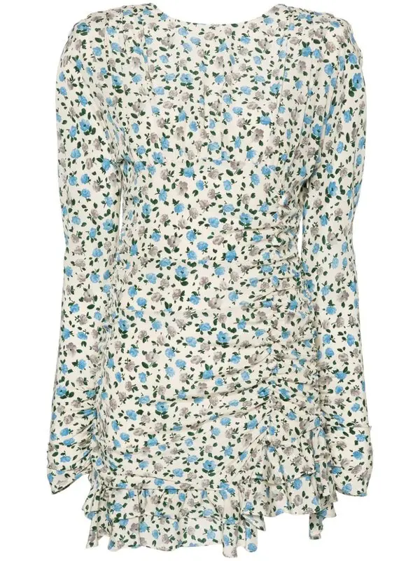 Alessandra Rich Floral-print Minidress - Neutrals