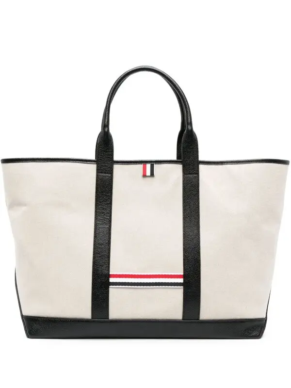 Thom Browne Rwb Stripe Tote Bag - Neutrals