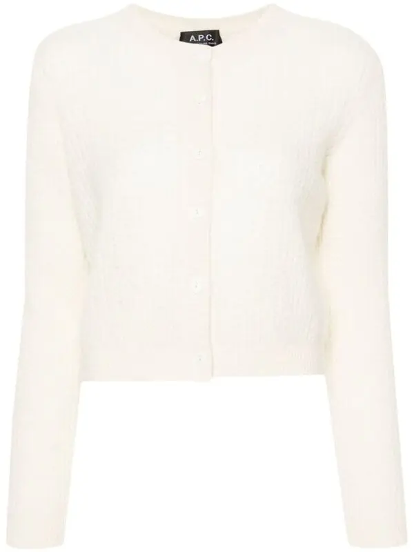 A.p.c. Milo Cable-knit Cardigan - Neutrals