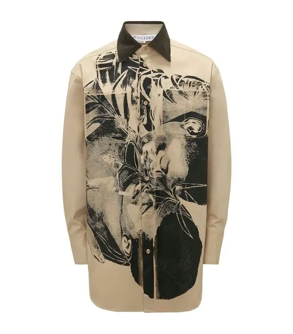 Jw Anderson X Pol Anglada Oversized Printed Shirt In Neutrals - 50