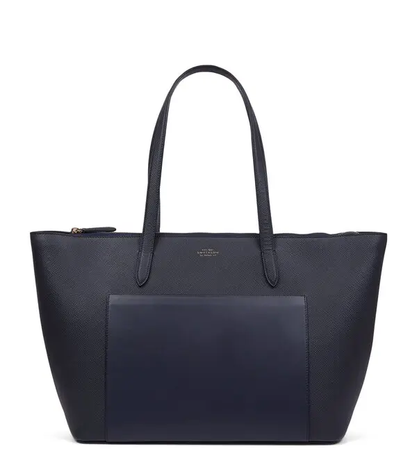 Smythson East West Tote Bag - Blue