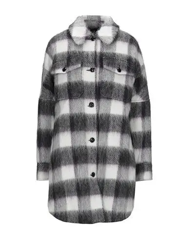 Woolrich Checked Wool Blend Coat - Black