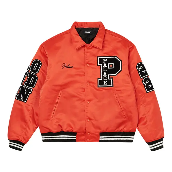 PALACE Satin Varsity Jacket - Orange