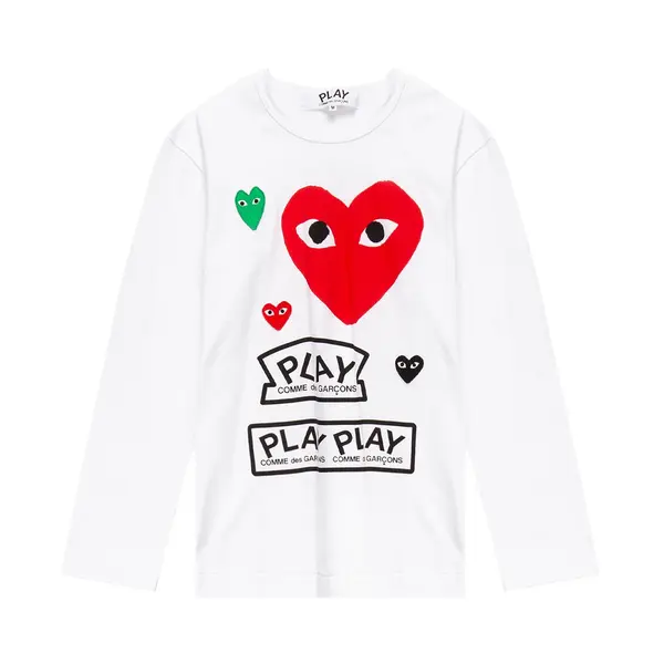Play Comme Des Garcon Long-sleeve Logo Tee
