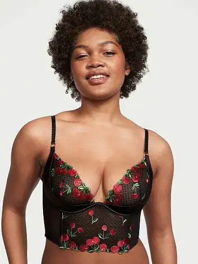 Victoria'S Secret Very Sexy Cherry Embroidery Quarter-Cup Corset Top In  Print - 74% Off