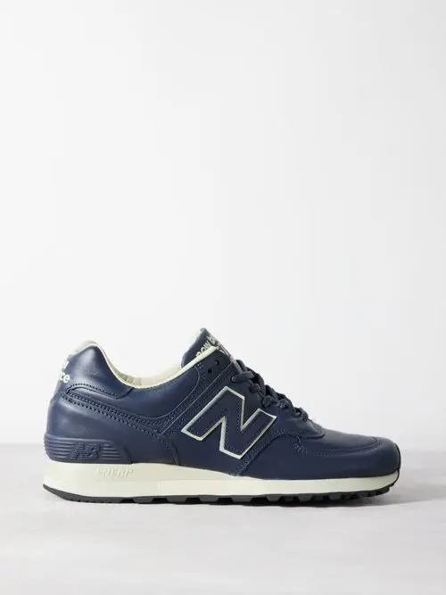 NEW BALANCE Made In Uk 576 Leather Trainers - Navy | Editorialist