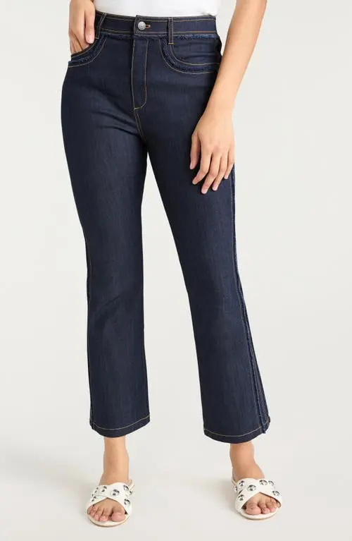 Cinq À Sept Sallie Fringe Trim Flare Crop Jeans - Indigo