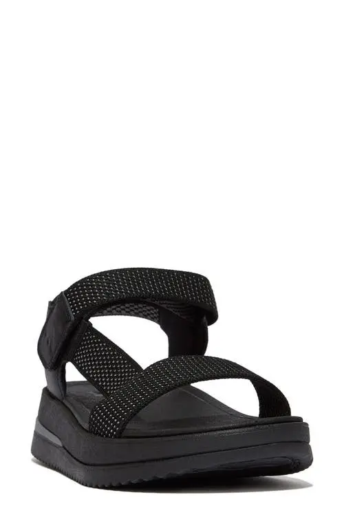Fitflop Surff Two Tone Webbing Platform Sandal - Black | Editorialist