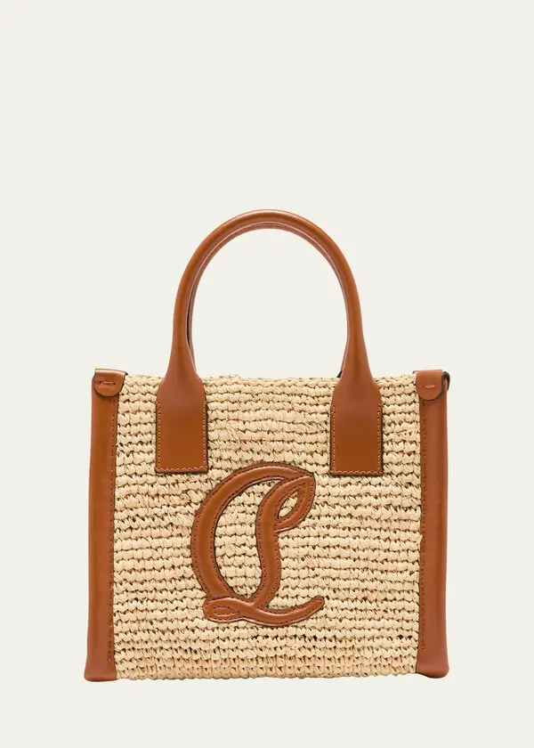 CHRISTIAN LOUBOUTIN By My Side Mini Tote In Raffia With Cl Logo ...