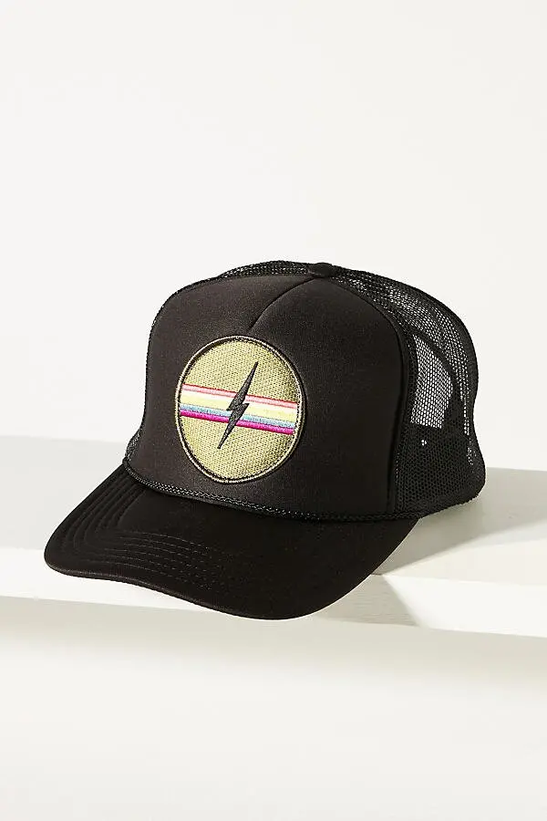 FRIDAY FEELIN Electric Rainbow Trucker Hat - Black