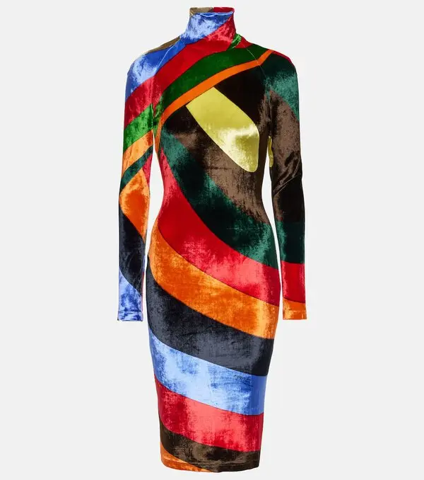 Emilio Pucci Iride Printed Velvet Minidress - Multicoloured