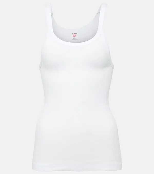 RE/DONE Ribbed-knit Tank Top - White