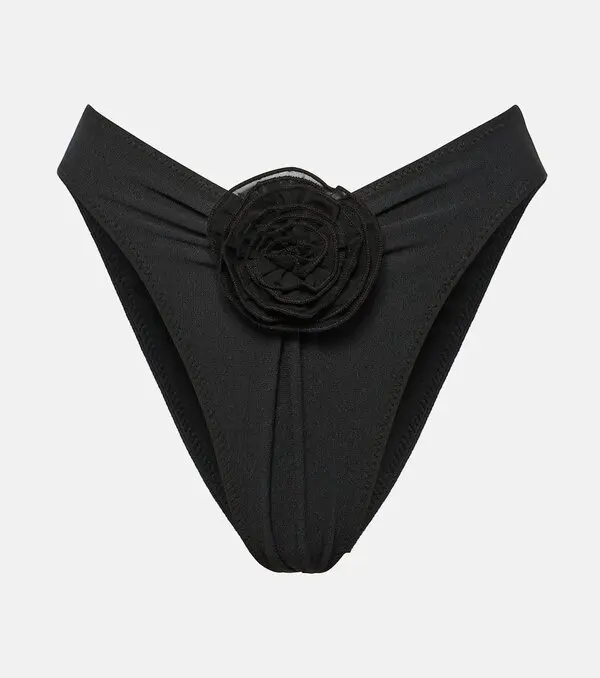 SAME Los Angeles Floral-appliqué High-rise Bikini Bottoms