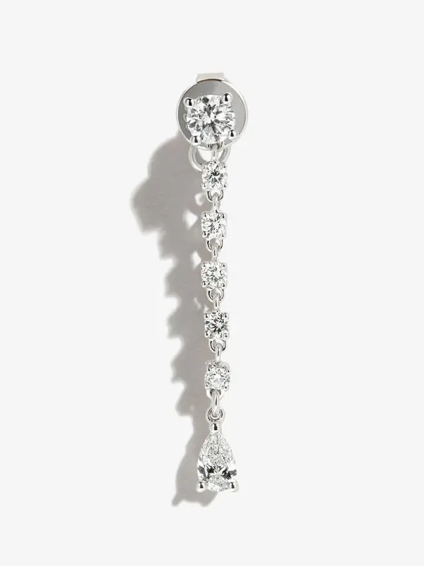 ANITA KO 18k White Gold Olivia Diamond Drop Earring - Silver