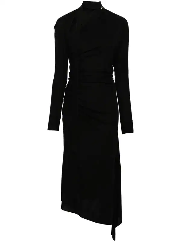 cut out ruched midi dress Move Maker Cut-Out Ruched Midi Dress Green/Black