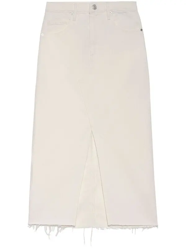 FRAME The Midaxi Denim Midi Skirt - Neutrals