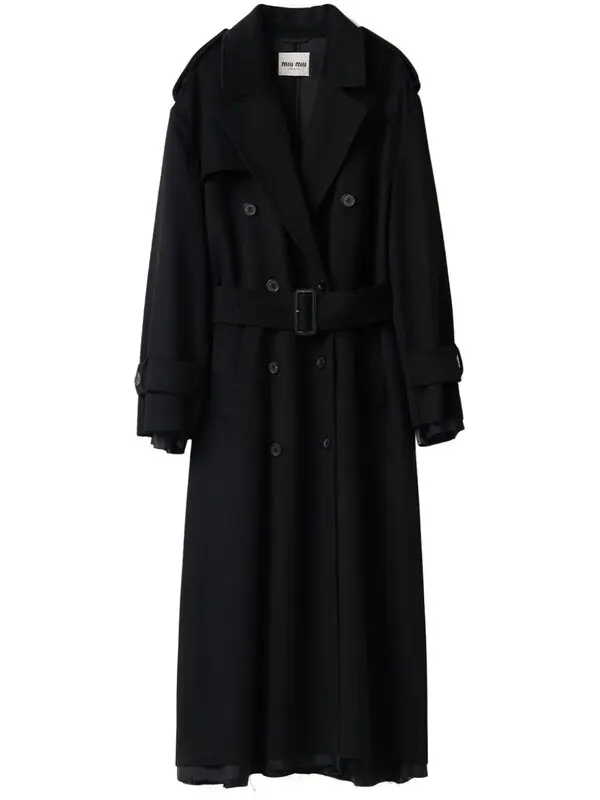 Miu Miu Double-breasted Velour Trench Coat