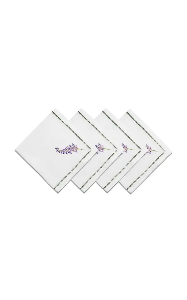 Tiffany & Co. Set-of-four Wisteria Embroidered-linen Napkins