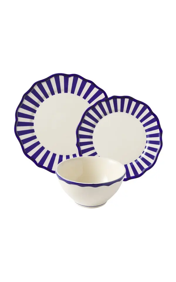 MAISON MADISON Riviera Set-of-twelve Ceramic Dinner Set - Blue ...