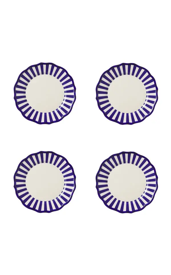 MAISON MADISON Riviera Set-of-four Ceramic Side Plates - Blue ...