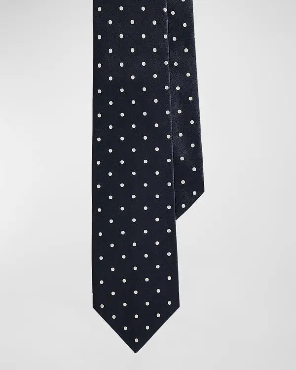 Ralph Lauren Polka Dot Necktie - Dark Navy