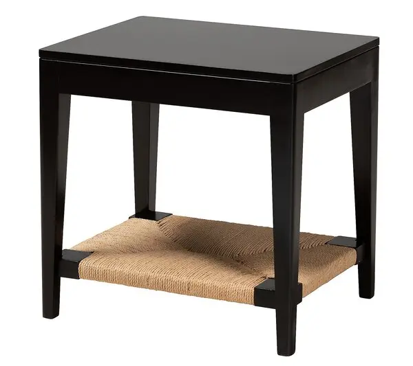 BAXTON STUDIO Freya Black Finished Bayur Wood E Nd Table