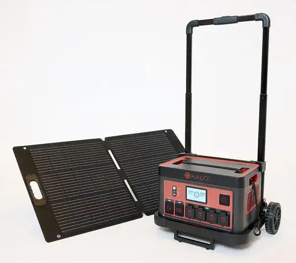 Halo 1600wh Power Station W/ 11 Outlets & Solar Panel/Trolley - One ...