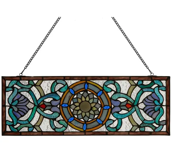 RIVER OF GOODS 8.5'h Stained Glass Pub Window P Anel