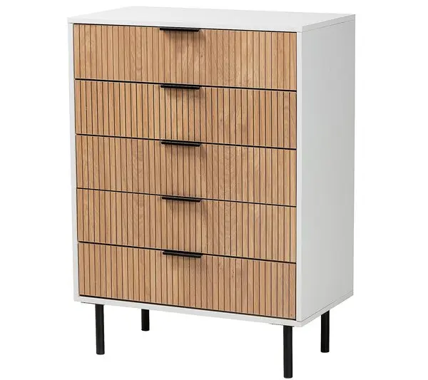 BAXTON STUDIO Karima Brown Wood And Metal Stora Ge Cabinet