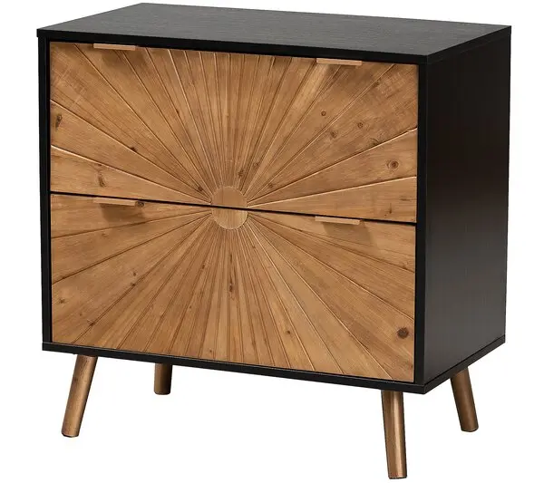 BAXTON STUDIO Richardson Black And Brown Wood S Torage Cabinet
