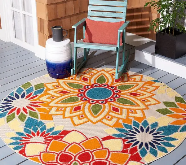 SAFAVIEH Cabana 328 Series 5'-3' X 5'-3' Round