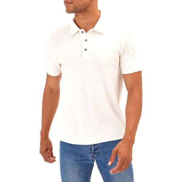 THREADS 4 THOUGHT Slub Jersey Polo - Ecru