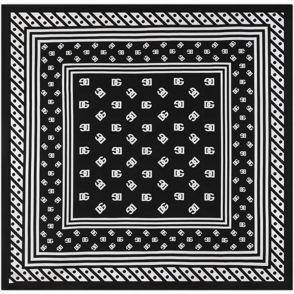 Dolce & Gabbana Logo Print Silk Twill Square Scarf