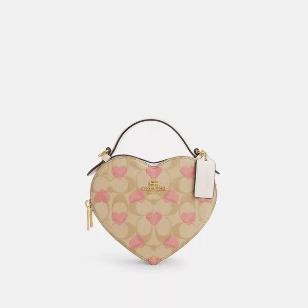 Buy COACH OUTLET Heart Crossbody In Signature Canvas With Heart Print ...